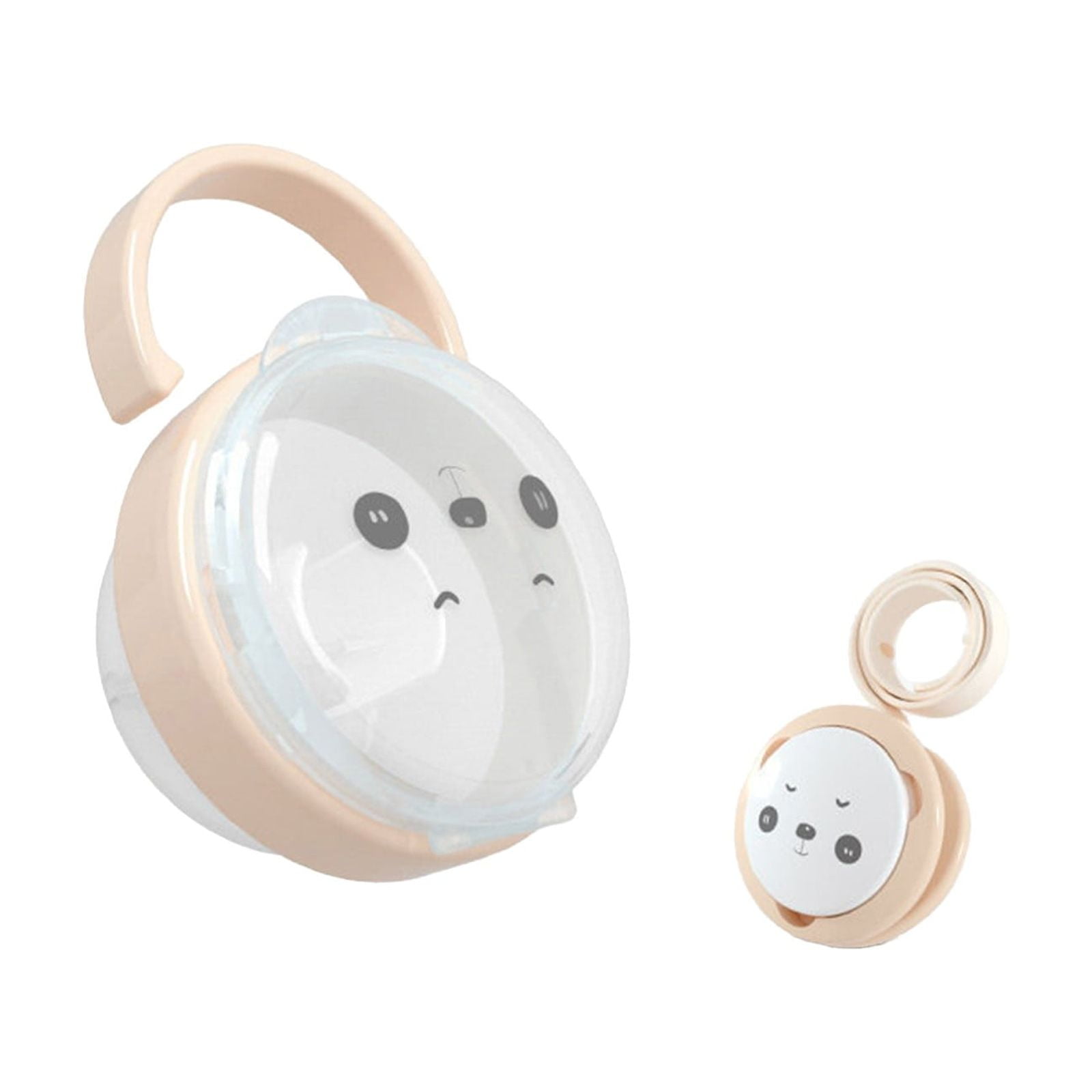 Beige Soft And Elastic Silicone Pacifier Chain With Compact Storage ...