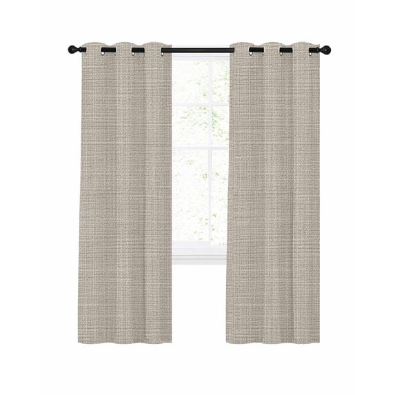 Beige Solid Blackout Curtains for Bedroom Living Room, Minimalist Cloth ...