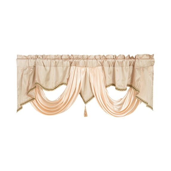 Beige Solid Color Short Curtains For Window Decor Household Curtains ...