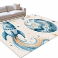 Beige Space Rocket Washable Rug 3x5 Area Rug for Living Room Bedroom ...