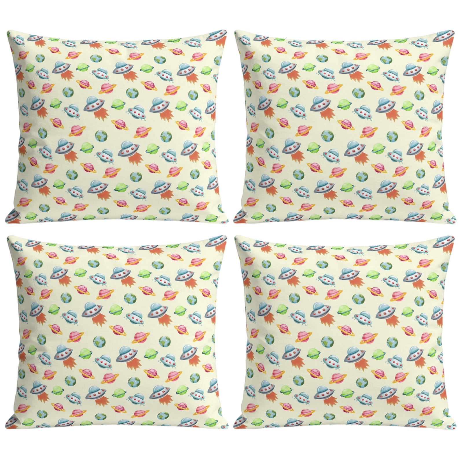 Beige Spaceship Throw Pillow Covers 20 x 20 Inch Pillow Covers Set of 4 ...