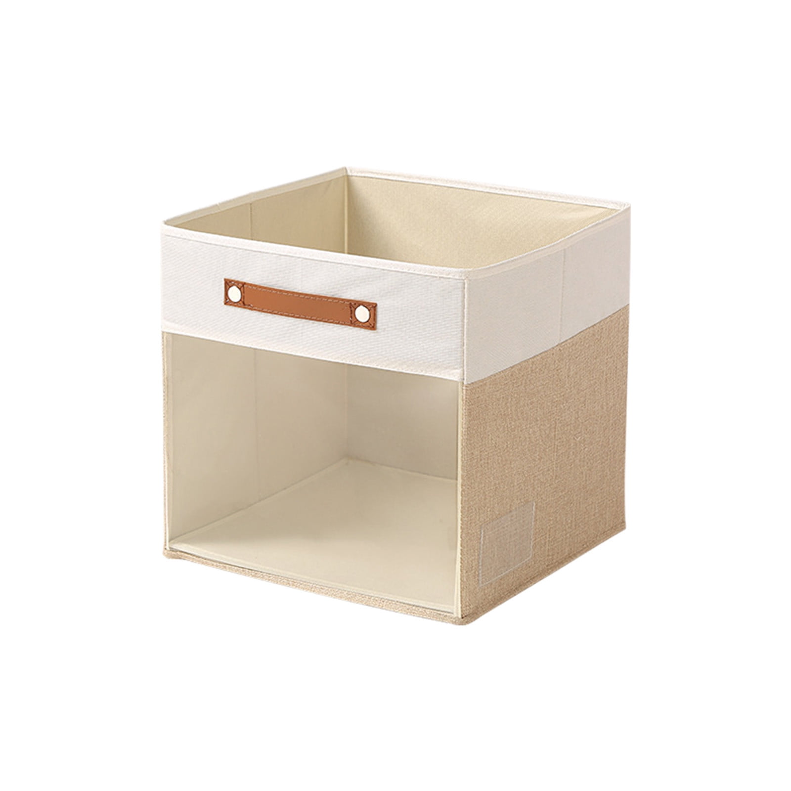 Beige Squares Foldable Fabric Storage Box For Home Wardrobes Double ...