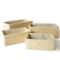 Beige Stackable Woven Paper Rope Basket Set of 4 for Makeup Closet ...