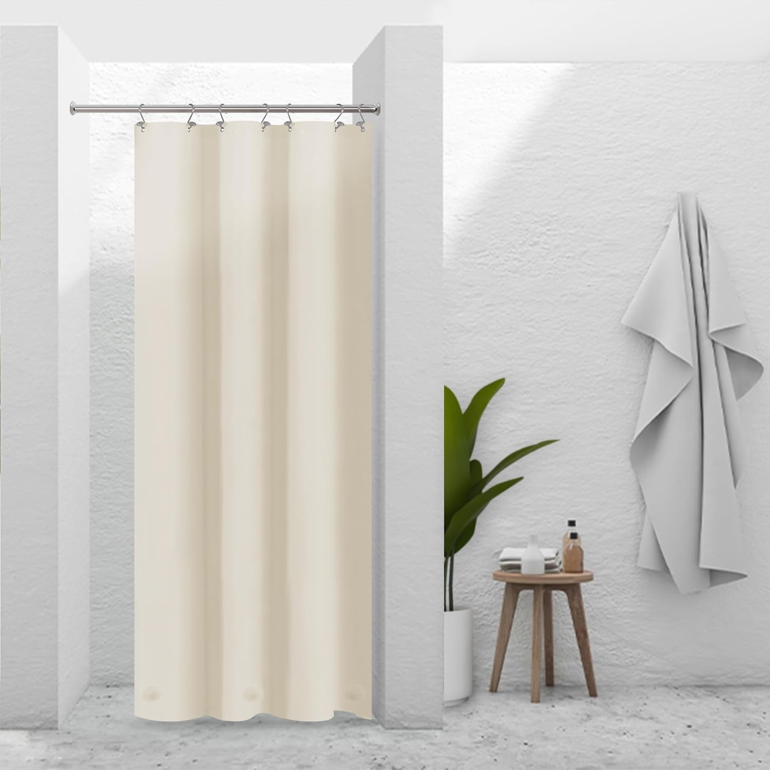 Beige Stall Shower Curtain Liner 36" W x 72" H - Waterproof PEVA ...