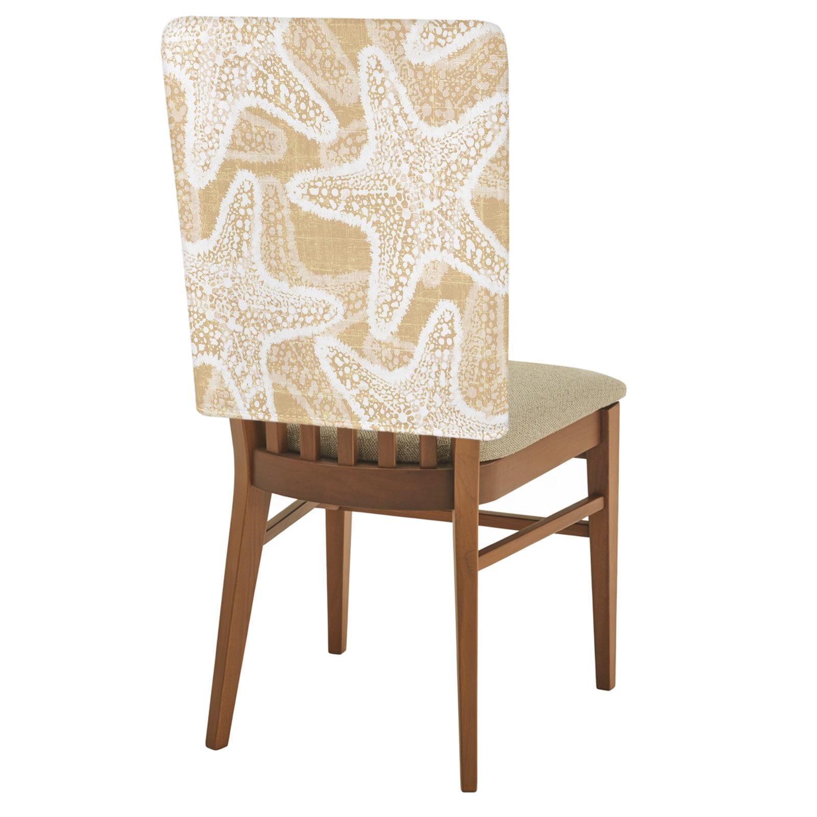 Beige Starfish Chair Back Covers Set of 8, Coastal Summer Ocean Beach ...