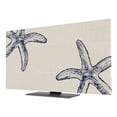 Beige Starfish Coastal TV Cover for 75 Inch Screen,Stretch Fabric ...