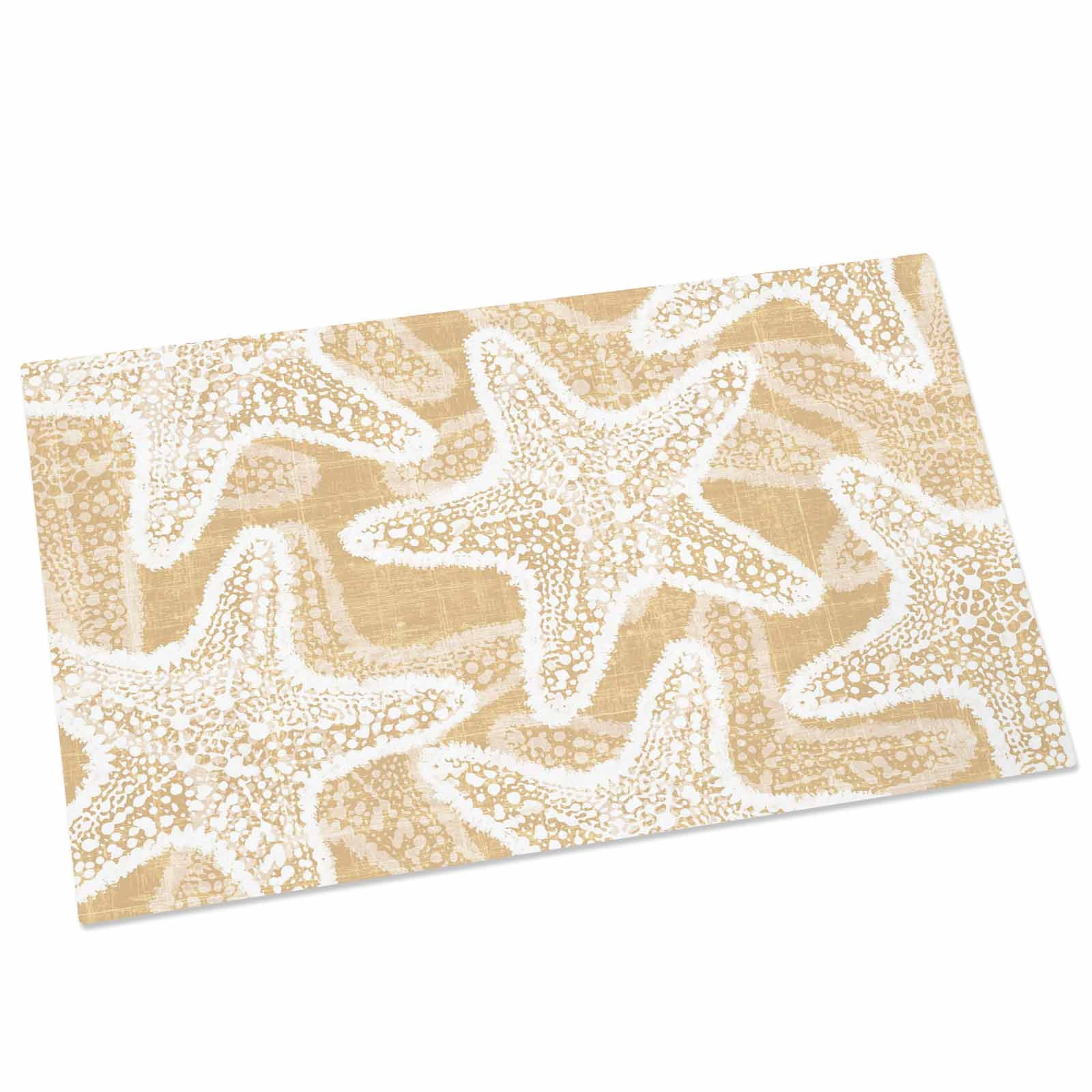 Beige Starfish Door Mat 20x31.5 Inch Coastal Summer Ocean Beach ...