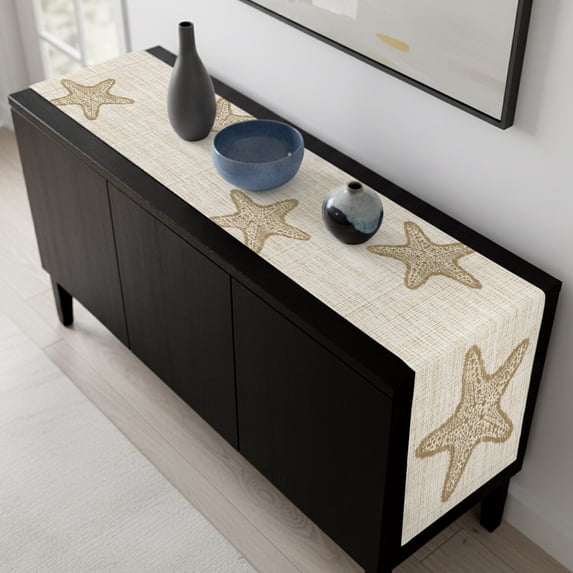 Beige Starfish Summer Ocean Table Runner 90 Inches Long,Kitchen Dining ...