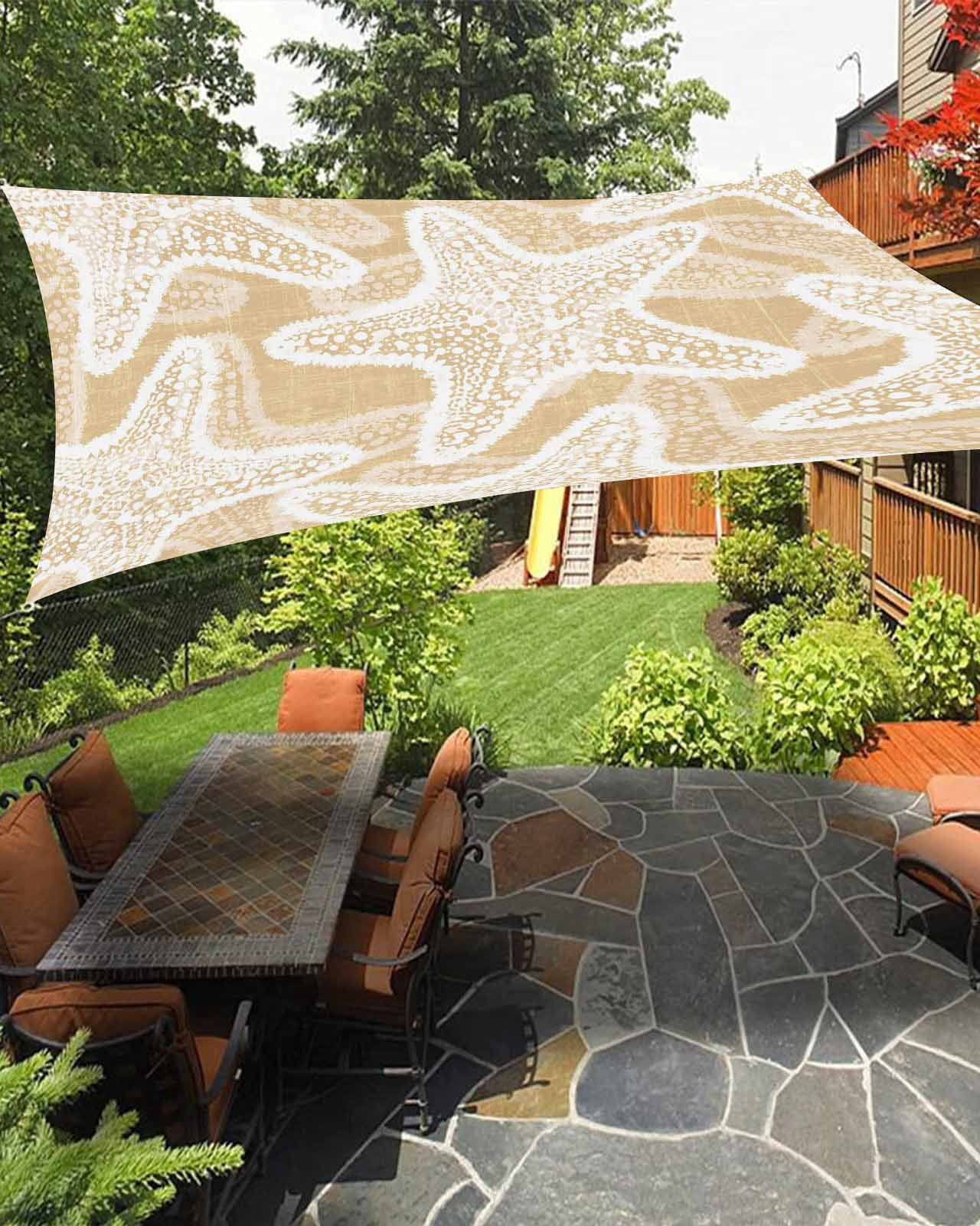 Beige Starfish Sun Shade Sail 6.5'X10' Coastal Summer Ocean Beach ...