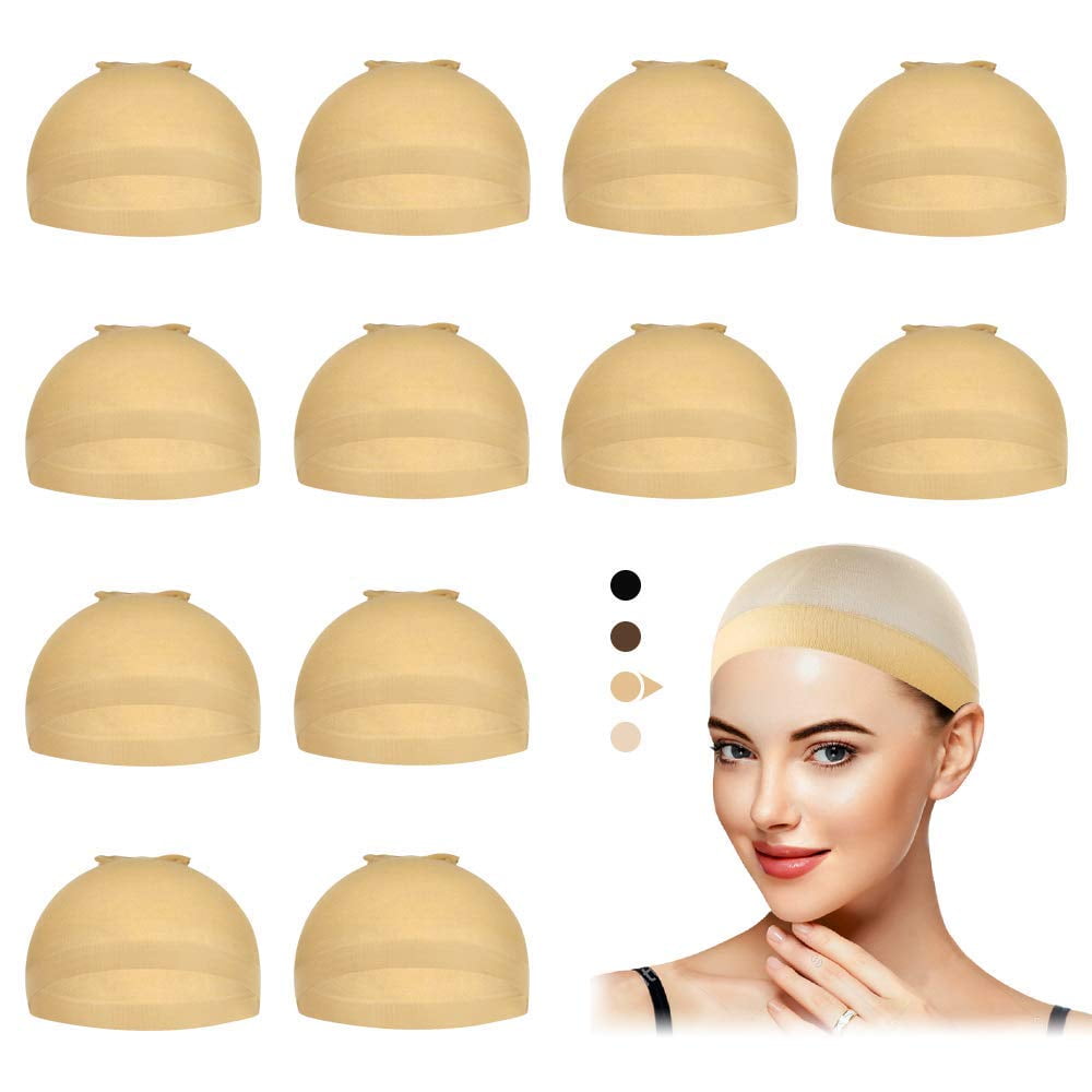 Beige Stocking Wig Caps for Women, 12 Pack - Walmart.com