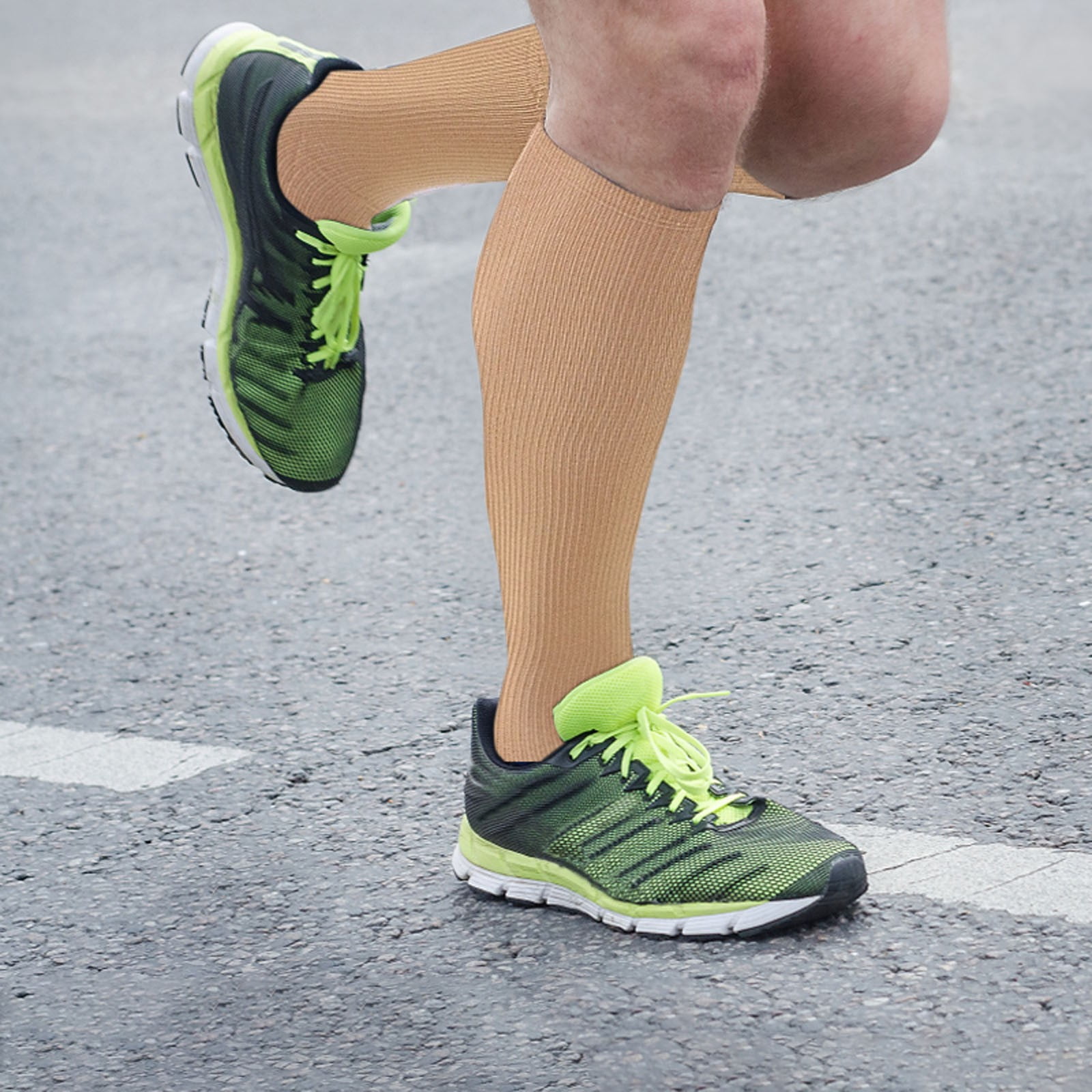 Beige Stockings Compression Socks for Men & Women Graduated Knee High ...