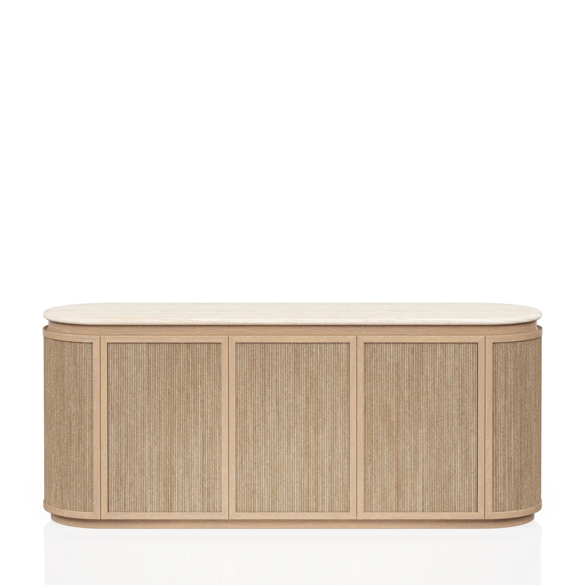 Beige Stone Server | Power - Capable for Added Utility | Oak Veneers on ...