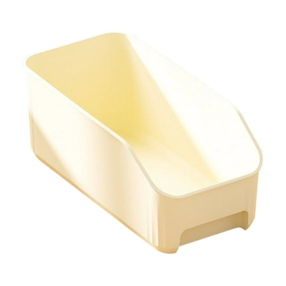 Beige Storage Basket Organizer Foldable Plastic Bin For Kitchen Cabinet ...