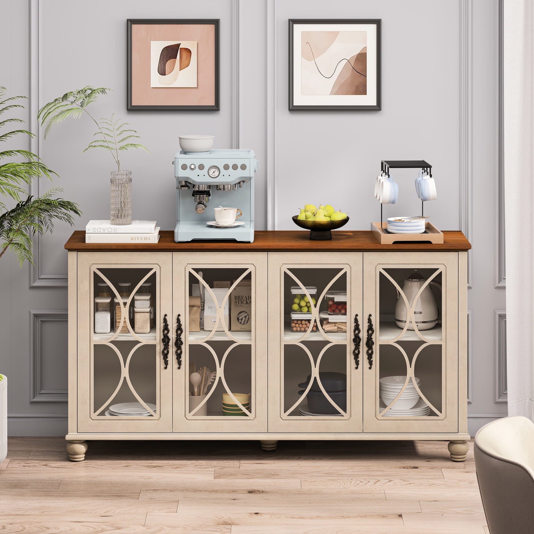 Beige Storage Cabinet+Anti-Tipping Device”-“Family Safety+Prevent ...