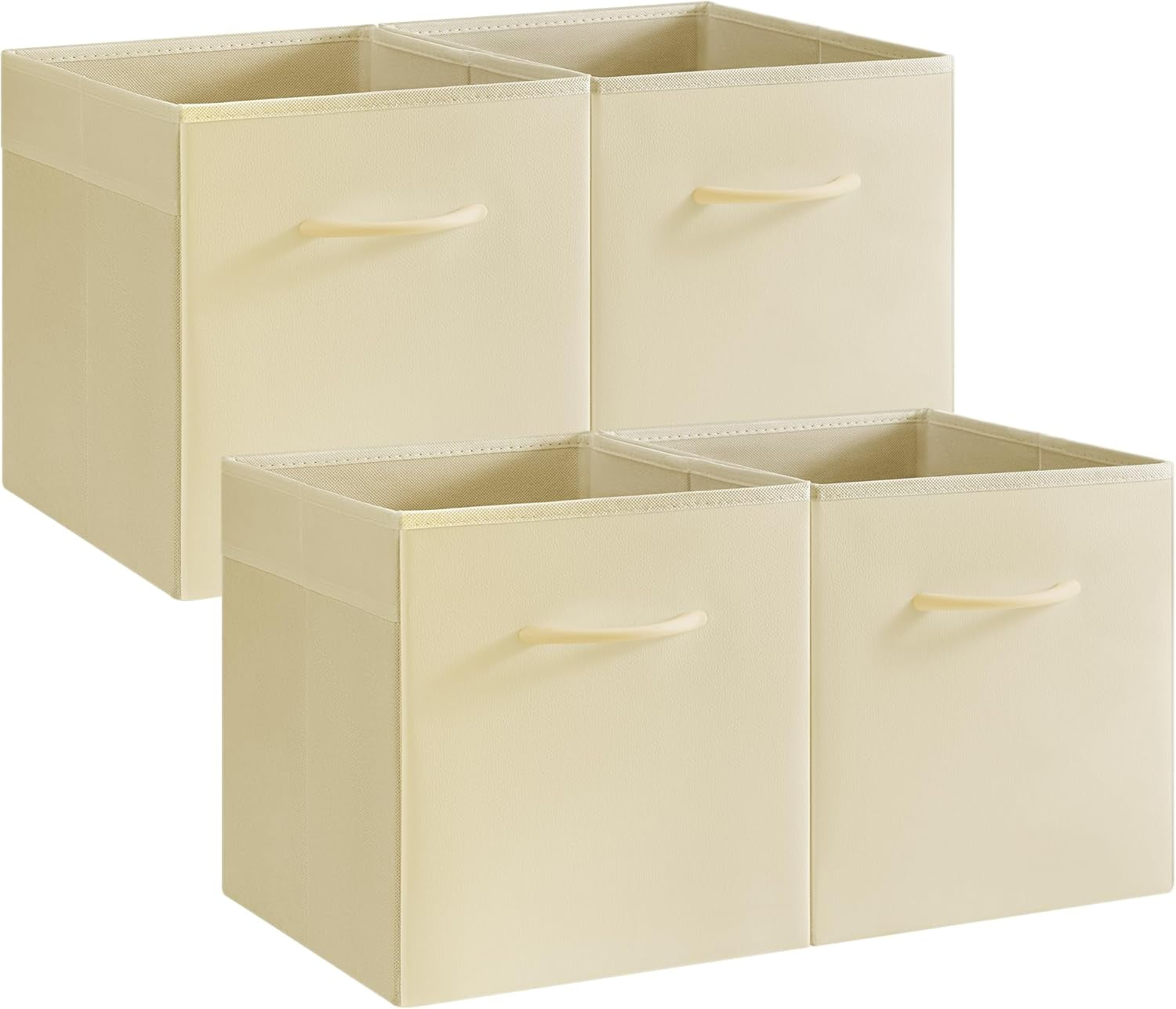 Beige Storage Cubes, 11 Inch Cube Storage Bins with Handle, Cube ...