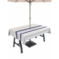 Beige Stripe Table Cloth Rectangle Outdoor Tablecloth, Modern Abstract ...