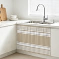 Beige Striped Cabinet Curtain, Modern Farmhouse Stripe Minimalist ...