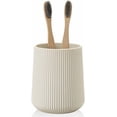Beige Striped Toothbrush Holder for Electric Toothbrushes Bathroom ...