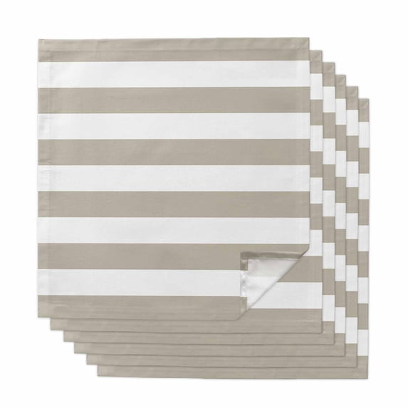 Beige Stripes Cloth Napkins, Simple Beige White Texture Washable and ...