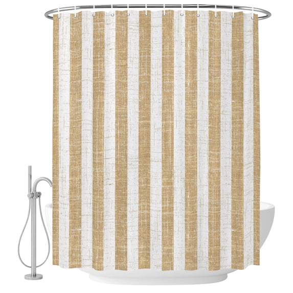 Beige Stripes Shower Curtain for Bathroom, Modern Abstract Linens ...