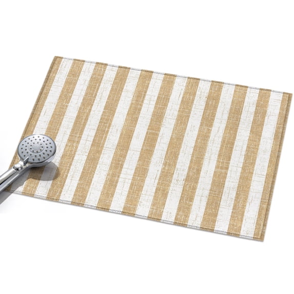 Beige Stripes Washable Area Rug 2 x 3 ft Modern Abstract Linens ...