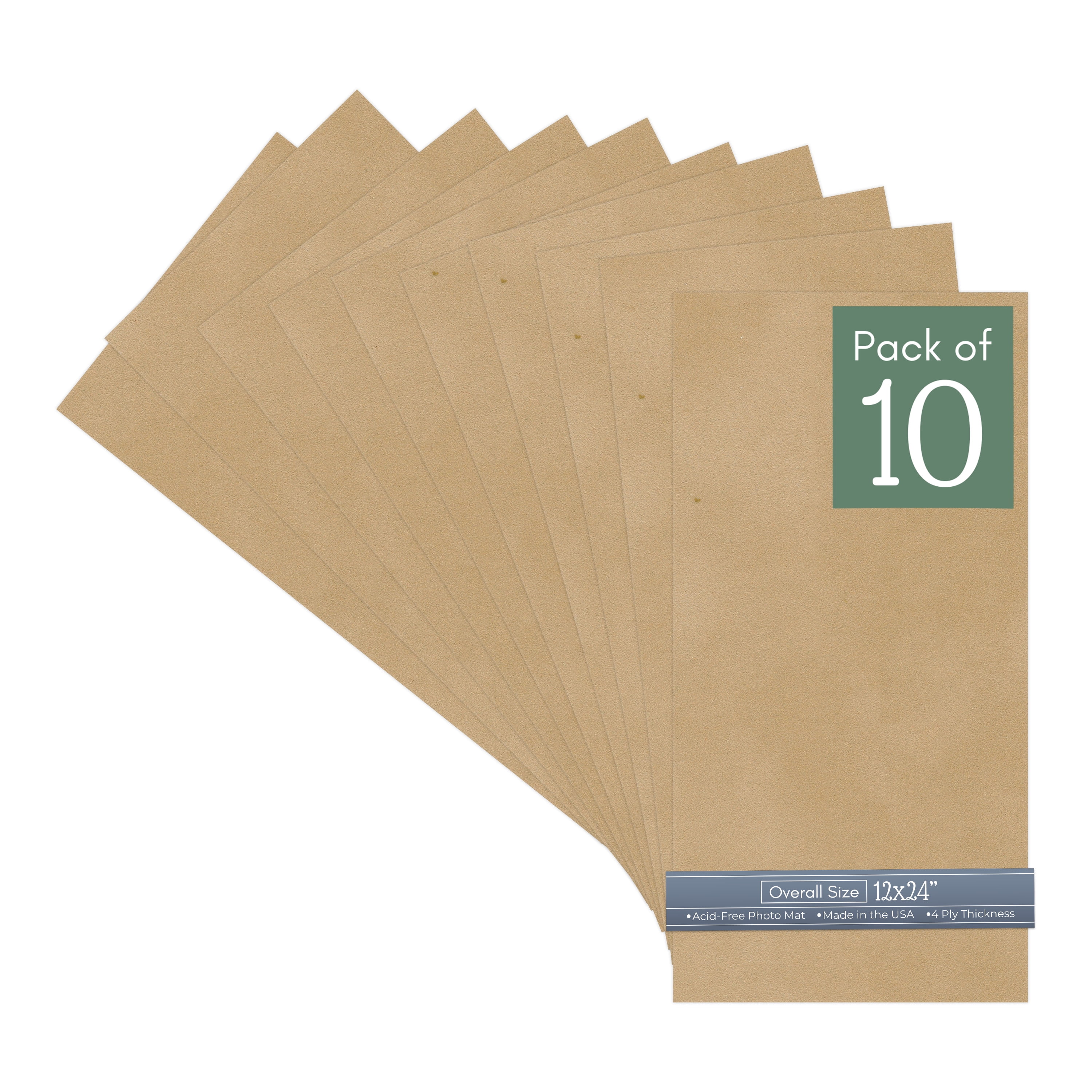 Beige Suede 12x24 Uncut Art Mat Board - No Opening - 10 Mats - Walmart.com