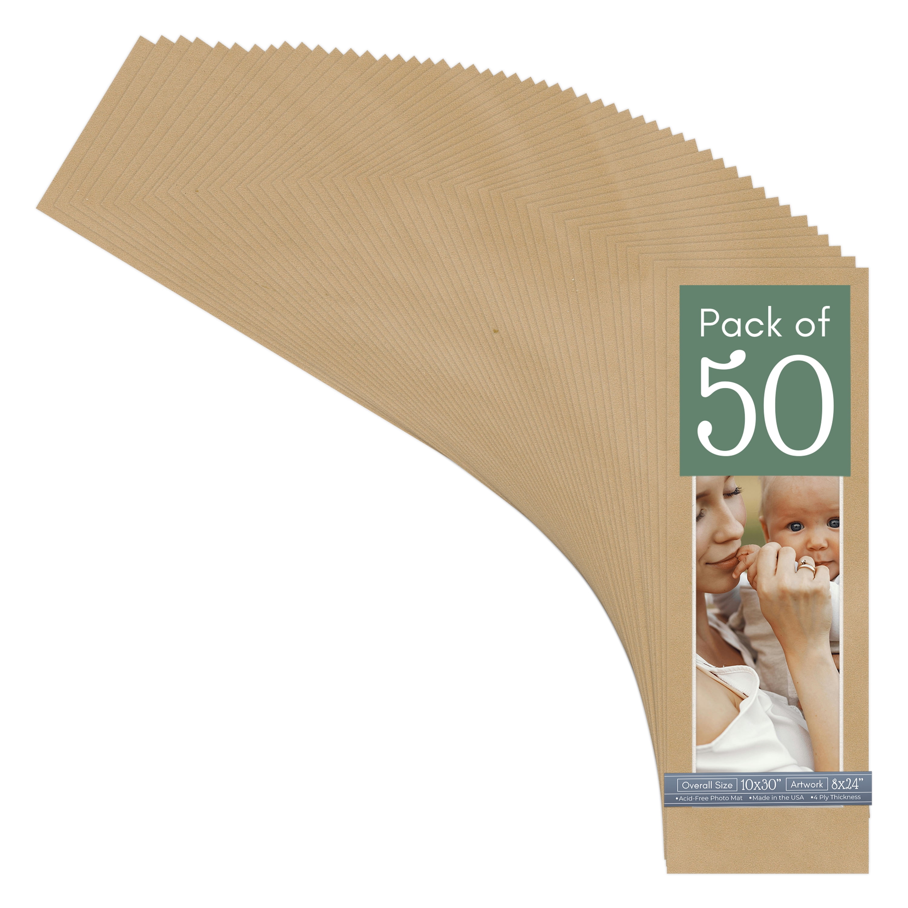 Beige Suede Picture Frame Mat for 10x30 Frames - Fits 8x24 Photos - 50 ...