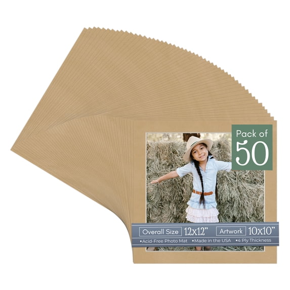 Beige Suede Picture Frame Mat for 12x12 Frames - Fits 10x10 Photos - 50 ...