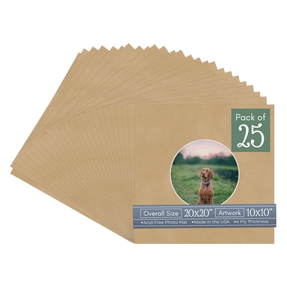 Beige Suede Picture Frame Mat for 20x20 Frames - Circle Opening for ...