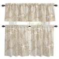 Beige Summer Kitchen Curtains Set for Windows, Sea Turtle Starfish ...