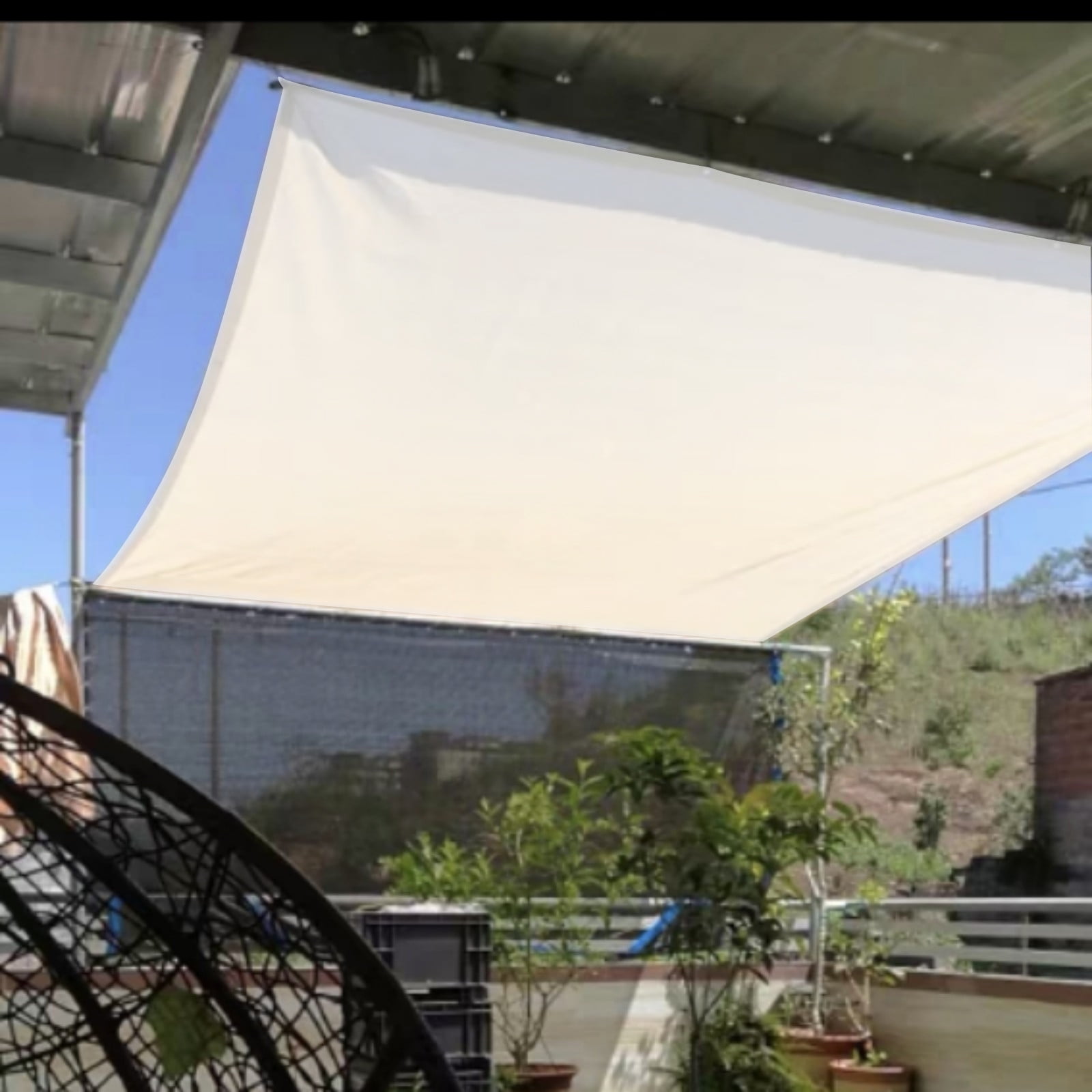 Beige Sun Shade Nets 100x300cm - Sunscreen Outdoor Shade Cloth with 16 ...