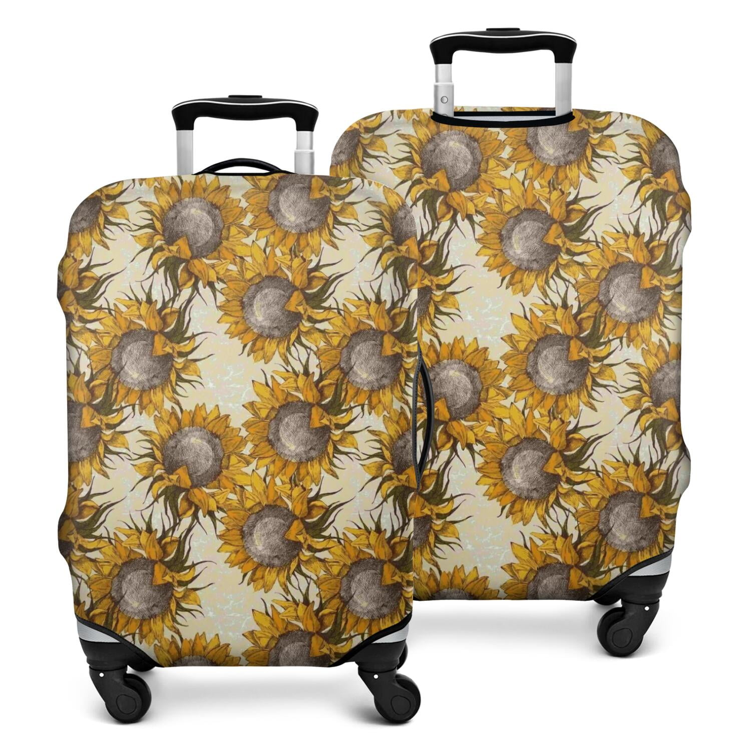 Beige Sunflower Pattern Luggage Cover Fashion Suitcase Cover Baggage ...