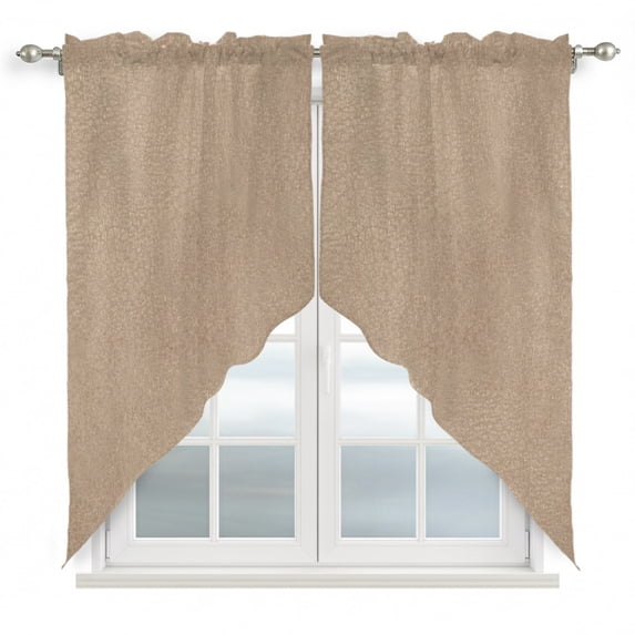 Beige Swag Valances for Windows 2 Pack Country Vintage Farmhouse ...