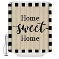 Beige Sweet Home Bathroom Shower Curtains with 12 Hooks Polyester ...