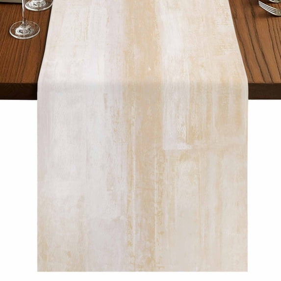 Beige Table Runner 120 Inches Long,Retro Oil Painting Modern Abstract ...
