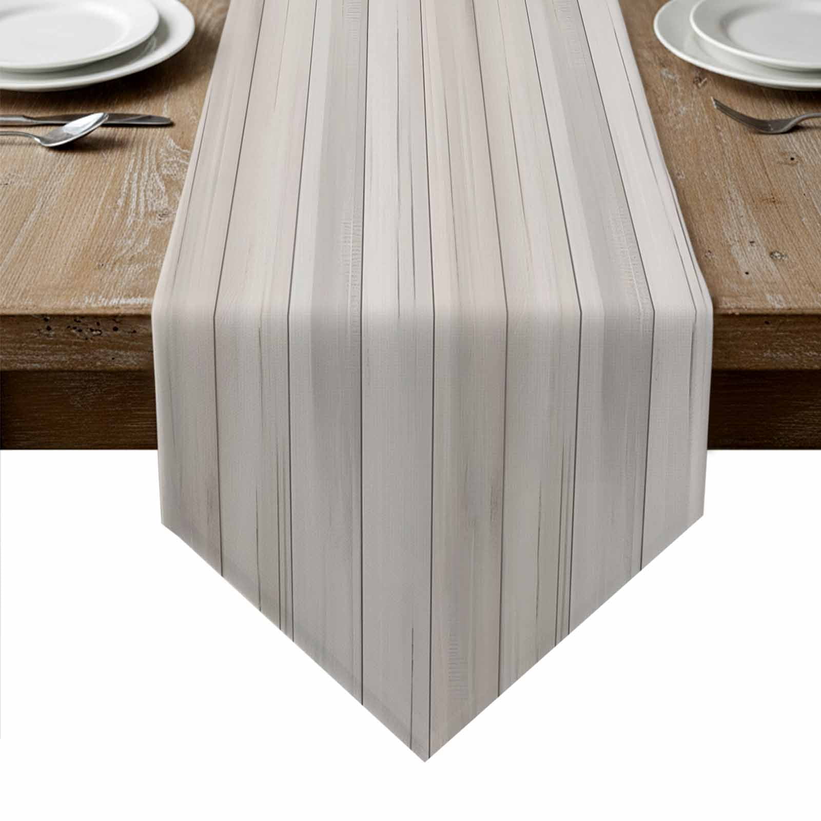 Beige Table Runner Linen Burlap Table Runner 120 Inches Long Farmhouse ...