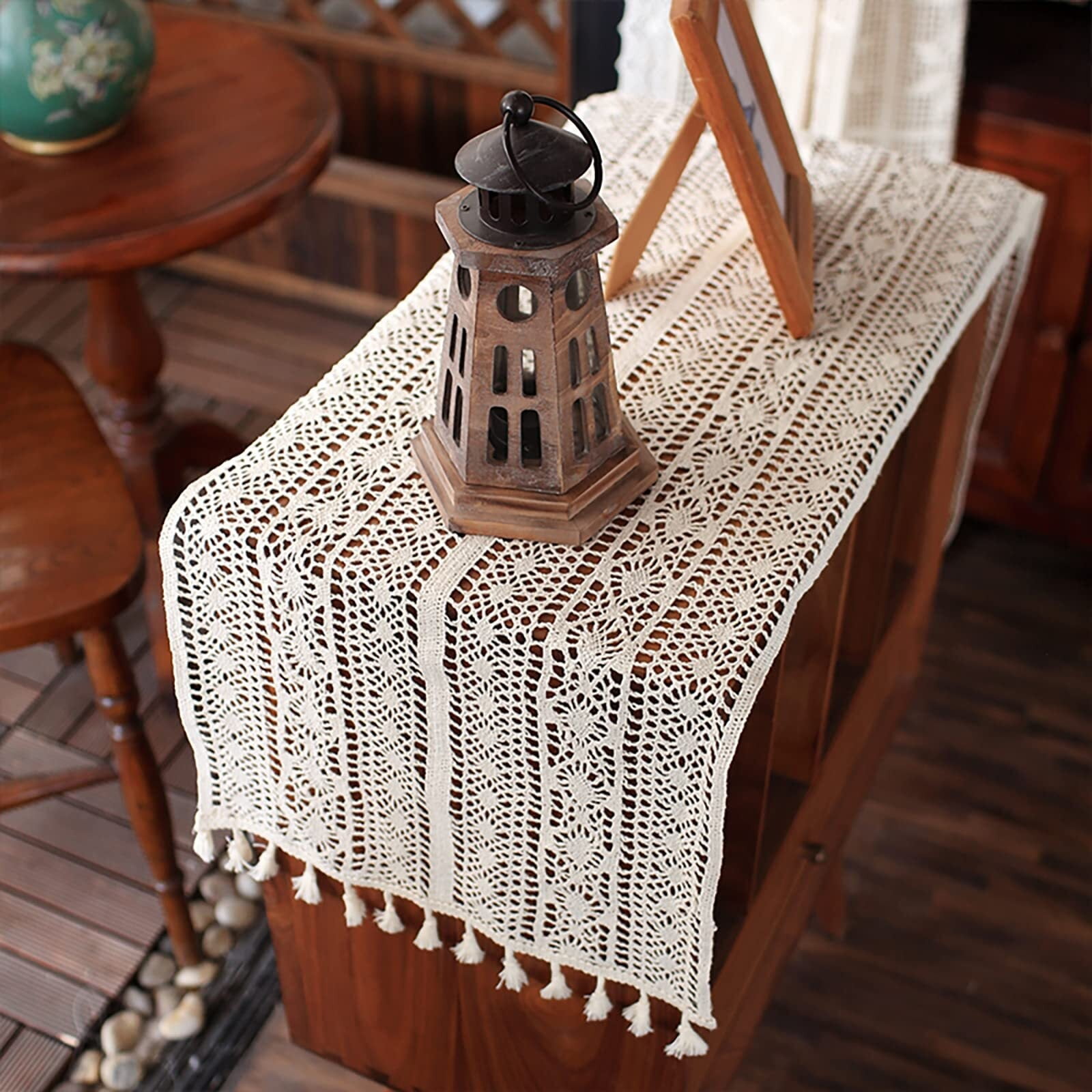 Beige Tablecloth Dresser Scarf Runners for Kitchen Dinning Room Table ...