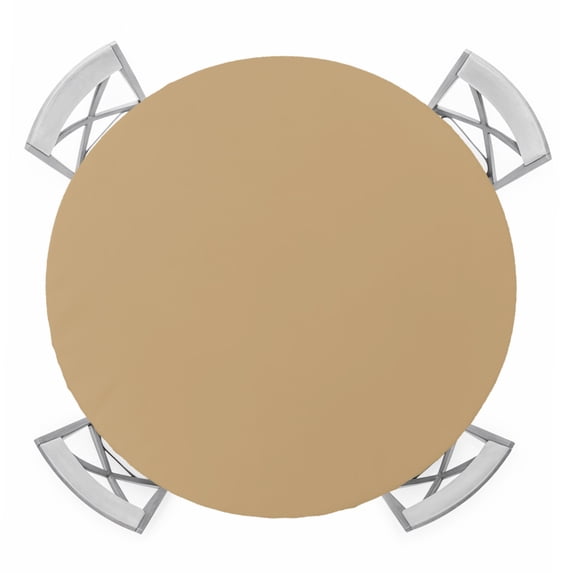 Beige Tan Round Table Cover, Light Brown Solid Background Autumnal ...