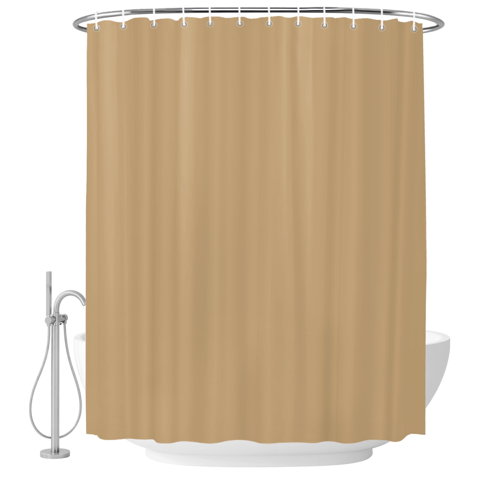 Beige Tan Shower Curtain for Bathroom, Light Brown Solid Background ...