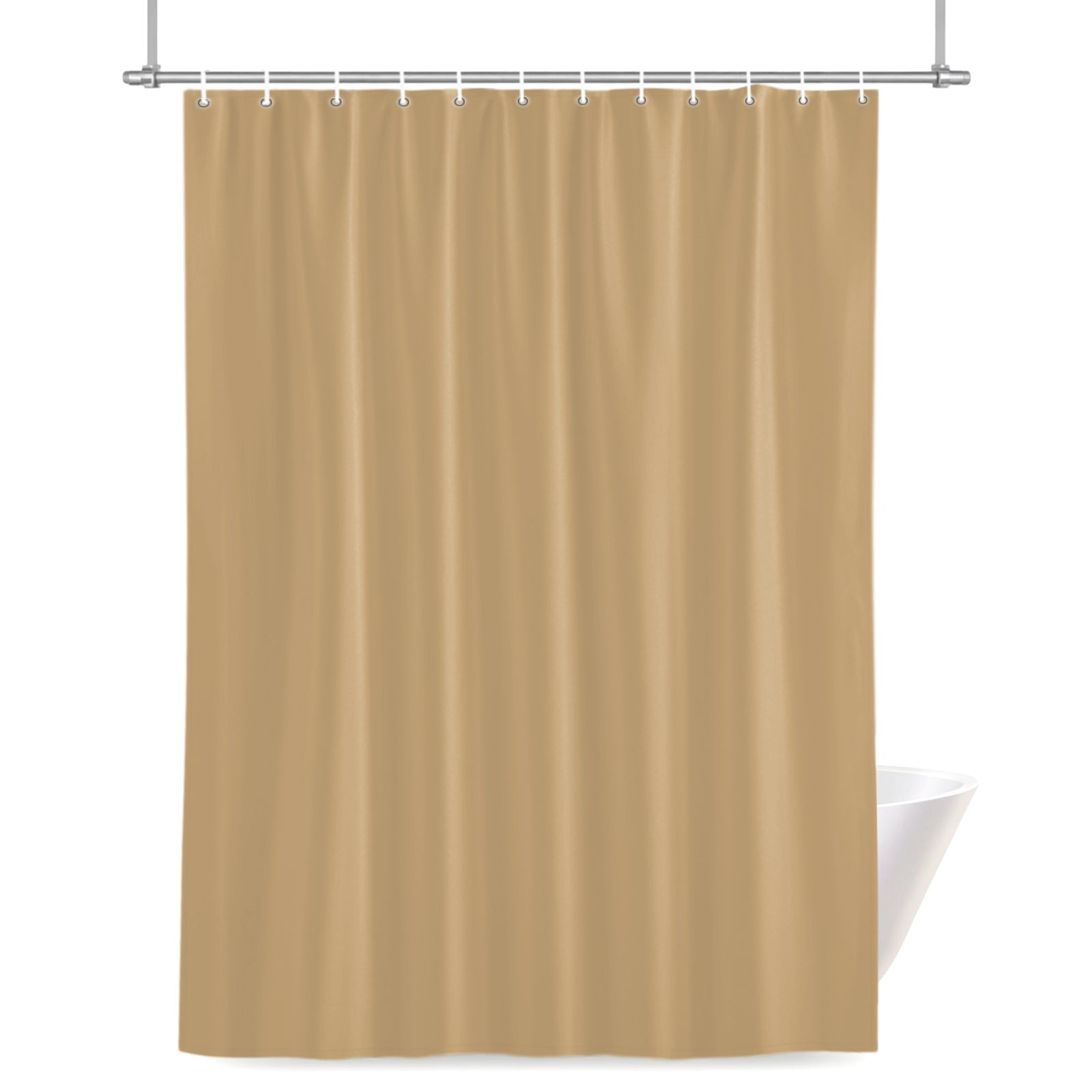 Beige Tan Shower Curtains for Bathroom, Light Brown Solid Background ...