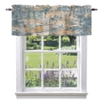 Beige Teal Copper Rust Valance Curtain 1 Panel, Abstract Vintage ...