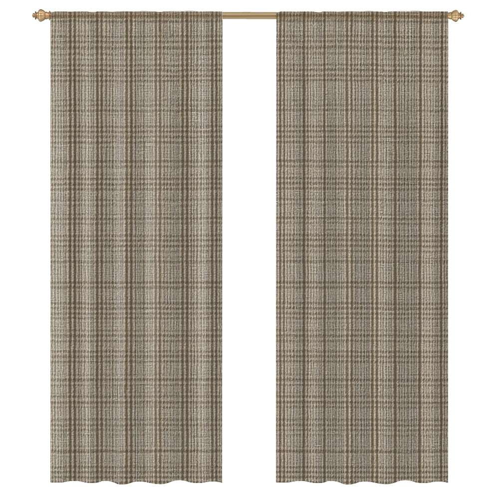 Beige Textured Fabric Pattern Sheer Voile Curtain Window Tulle Curtains ...