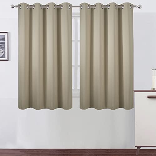 Beige Thermal Blackout Curtains/52 x 54 Inch/Set of 2 Panels Room ...