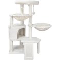 Beige Three Layer Cat Tree for Indoor Cats, Cat Tower with Cat Condo ...