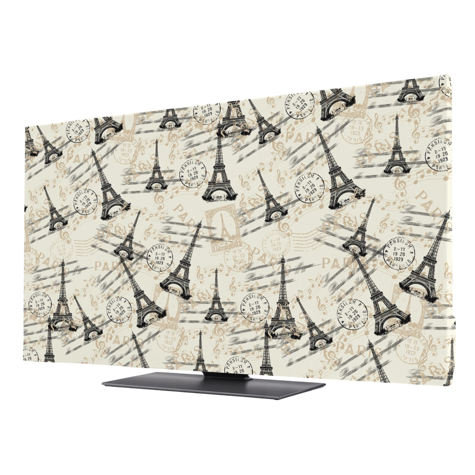 Beige Towers TV Cover for 75 Inch Screen, Stretch Fabric Dustproof TV ...