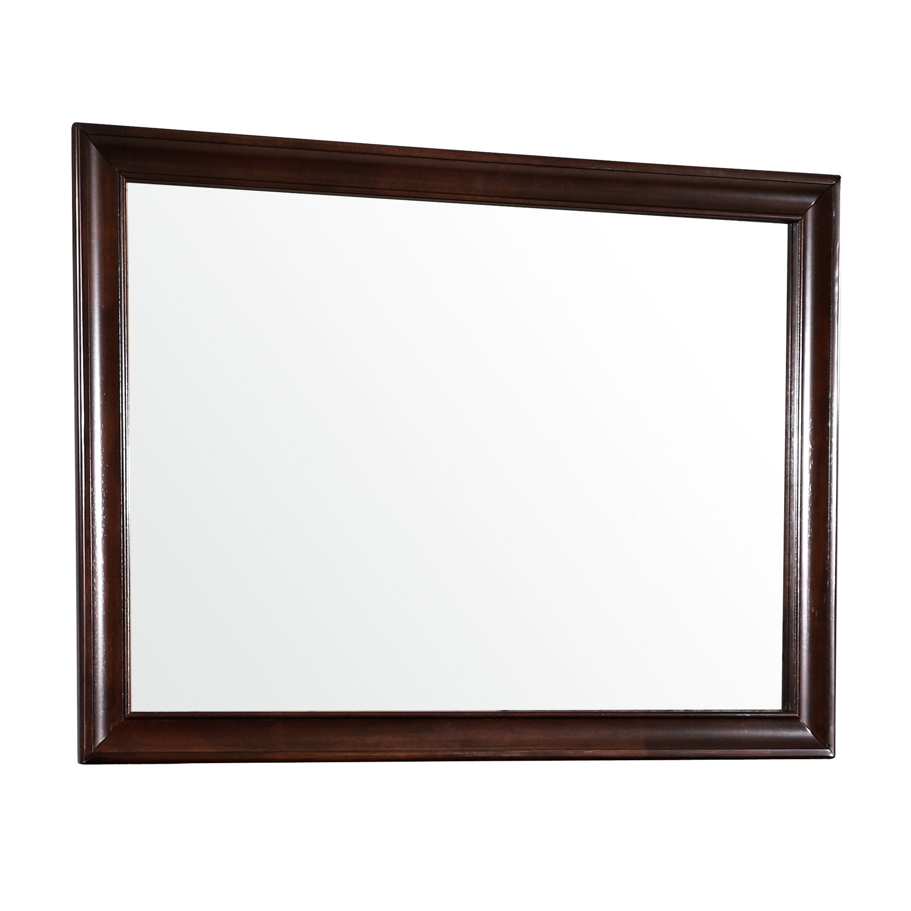Beige Transitional Mirror Wood Veneer Low Distortion Glass for Bedroom ...