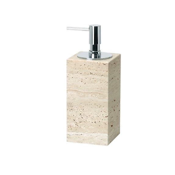 Beige Travertine Bathroom Accessories Set Natural Marble Soap Dispenser ...