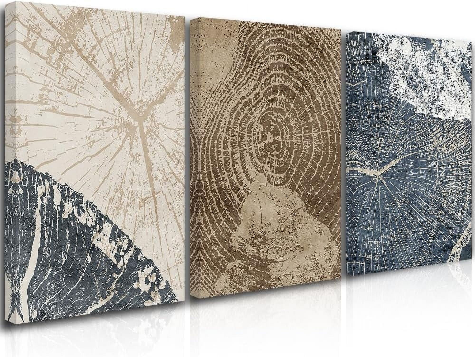 Beige Tree Ring Wall Art, Pastel Gray Artwork,Minimalist Wall Art-16 ...