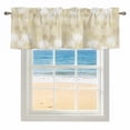 Beige Tropical Palm Tree Valances for Windows, Rod Pocket Kitchen ...