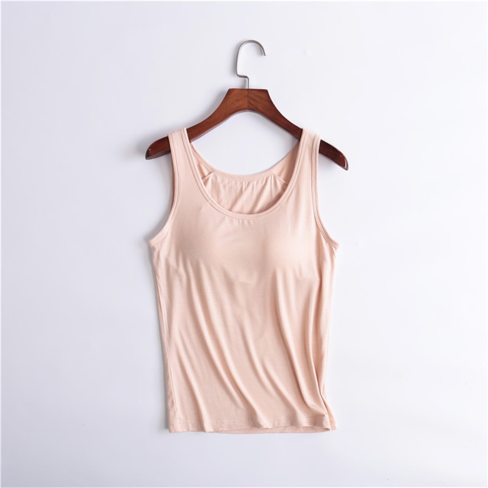 Beige Undershirts for Women, Cotton Tank Top for Women, Sleeveless ...